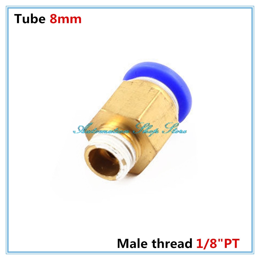 5Pcs Pneumatic Push In Tube OD 8mm x 1/8 PT Male T... – Vicedeal