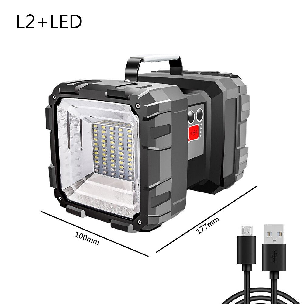 Super Bright Double Head LED Flashlight Searchligh... – Grandado