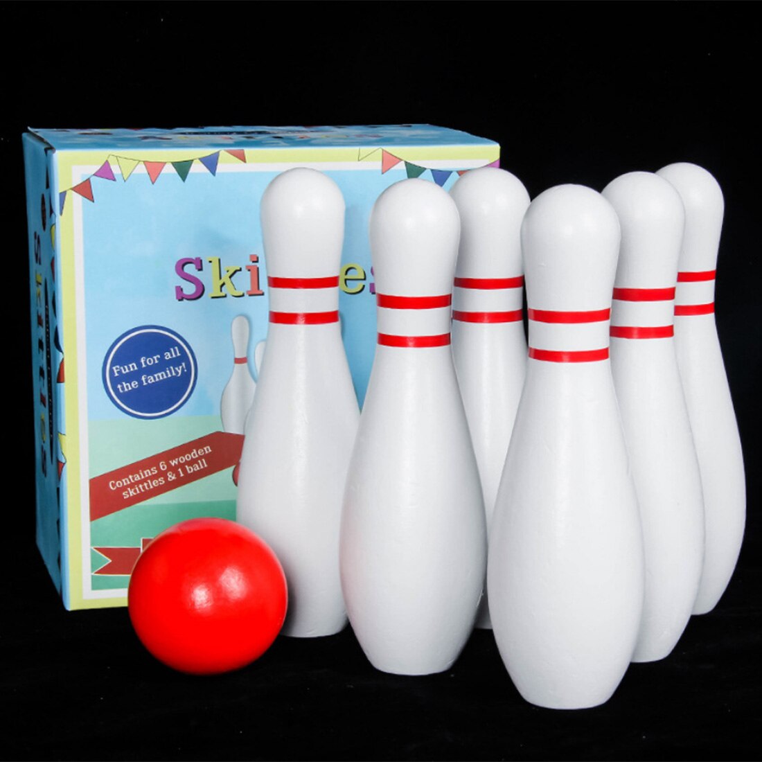 Large Size Wooden Skittle Ball Indoor Bowling Game... – Grandado