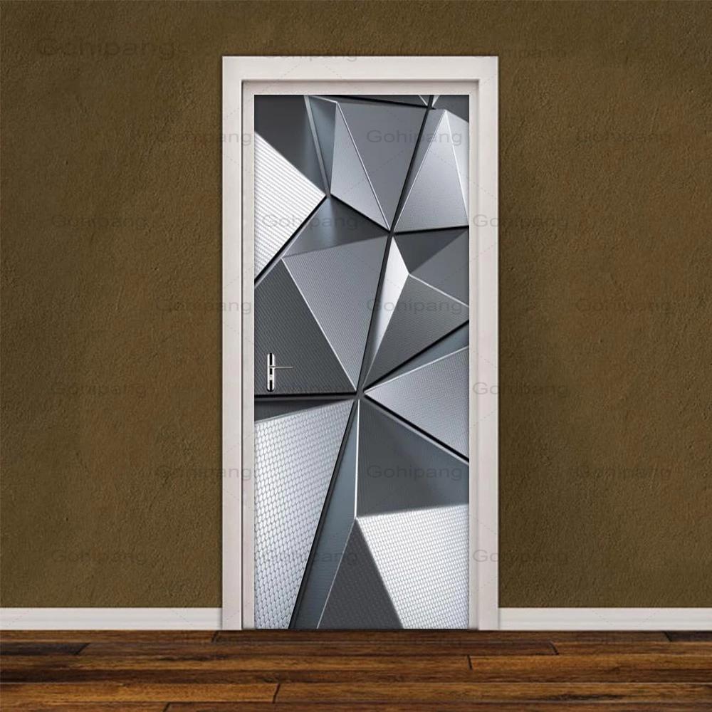 Abstract Geometric 3D Door Sticker Wallpaper Moder... – Vicedeal