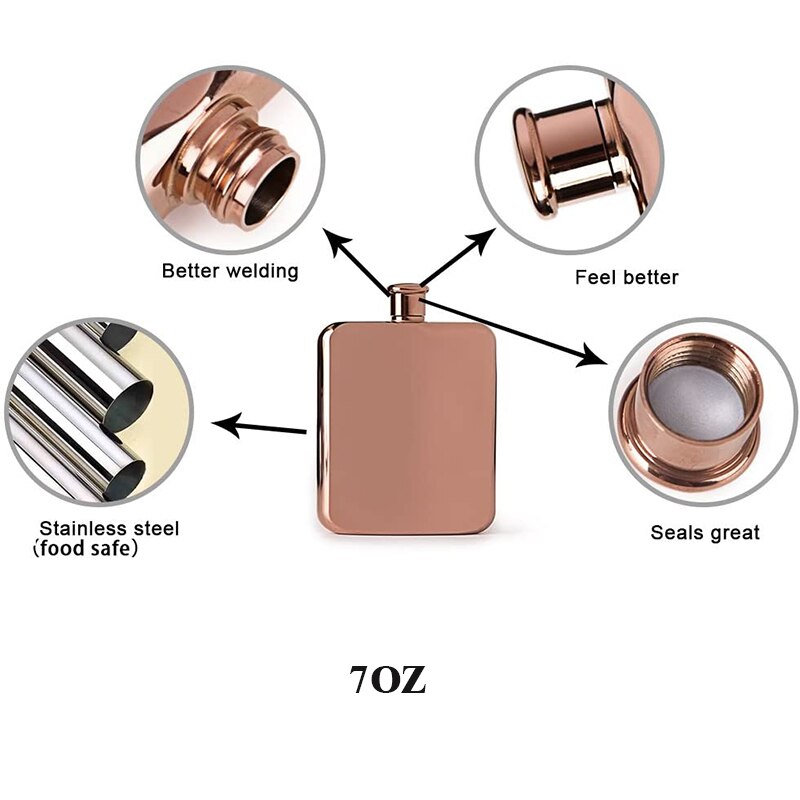 DEOUNY Rose Gold Whisky Jagermeister Flasks For Al... – Grandado