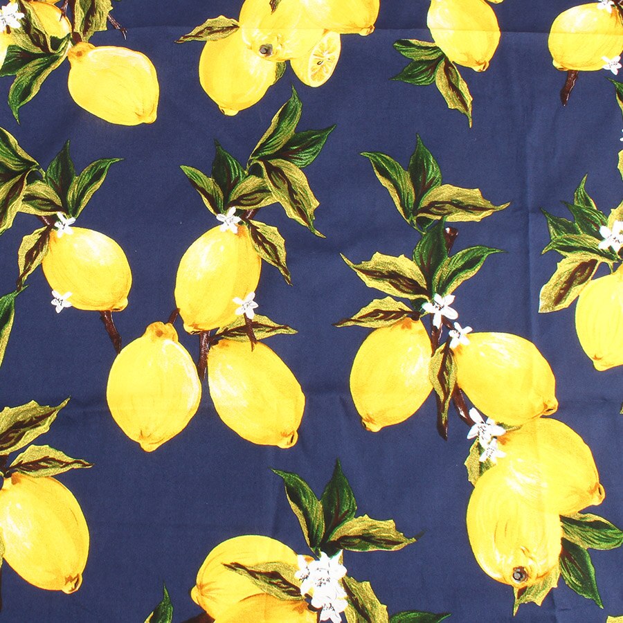 100% cotton fabric Lemon Printed Poplin for women ... – Grandado