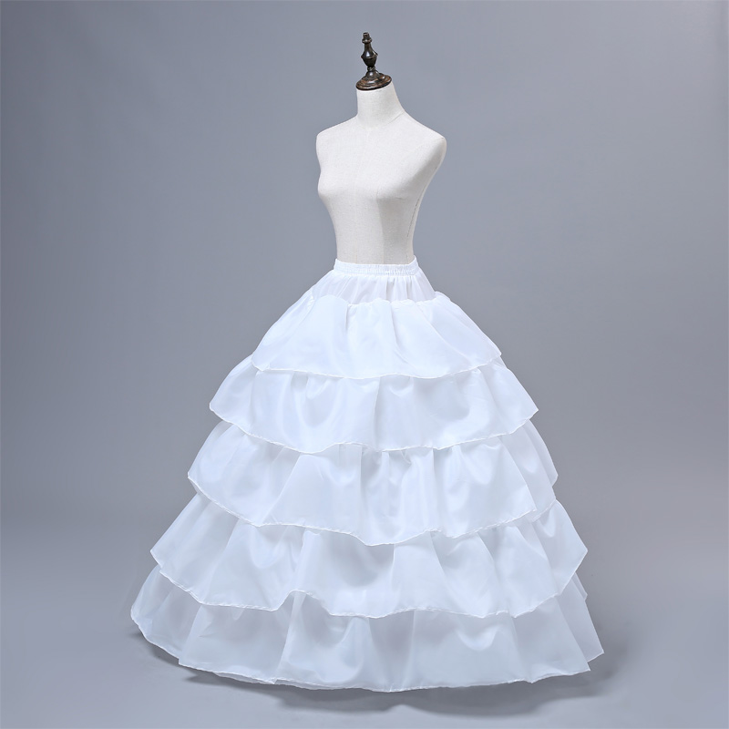 JIERUIZE 4 Hoops 5 Layers Wedding Petticoat Ball G... – Grandado