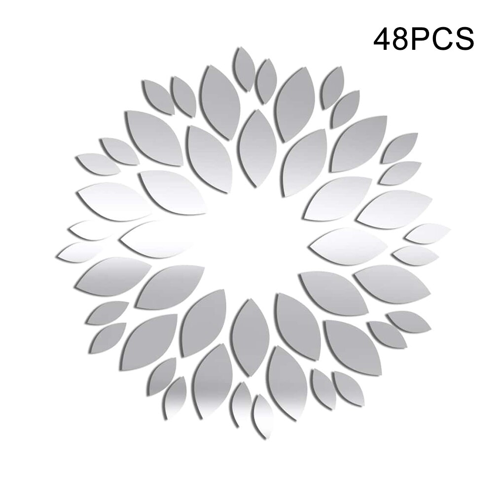 Pack of 48 Mirror Wall Sticker Rose Petals Self-ad... – Grandado