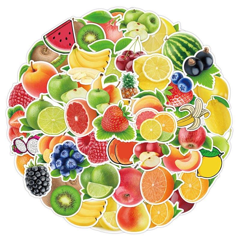 50Pcs Exquisite Fresh Fruits Vegetables Stickers F... – Grandado