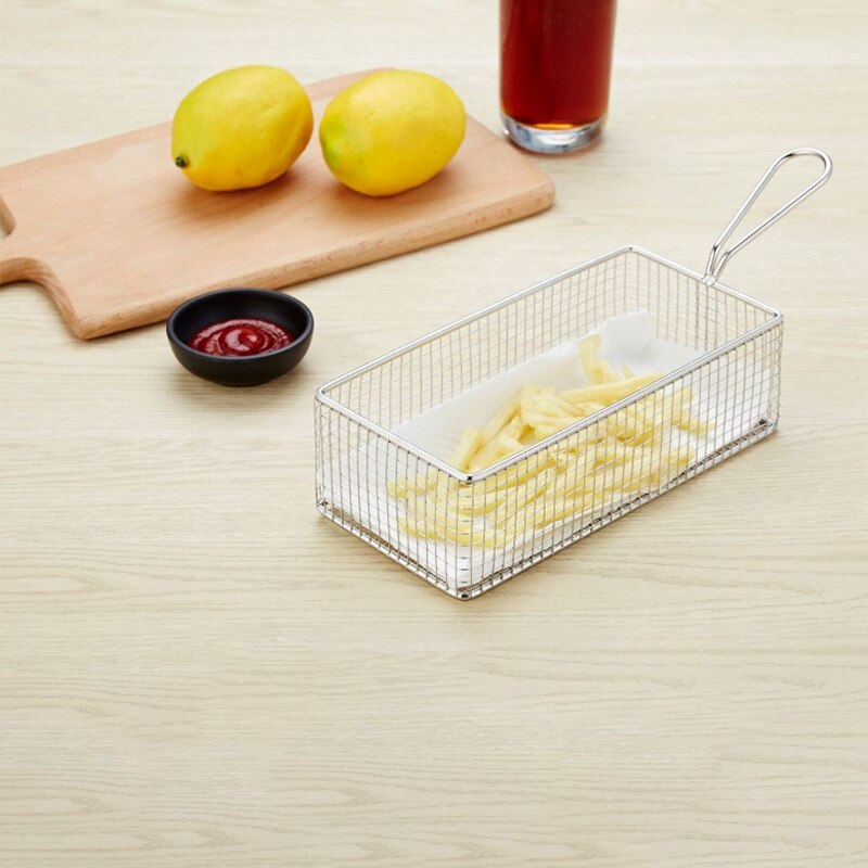 304 Stainless Steel Rectangular Dining Basket Fren... – Grandado