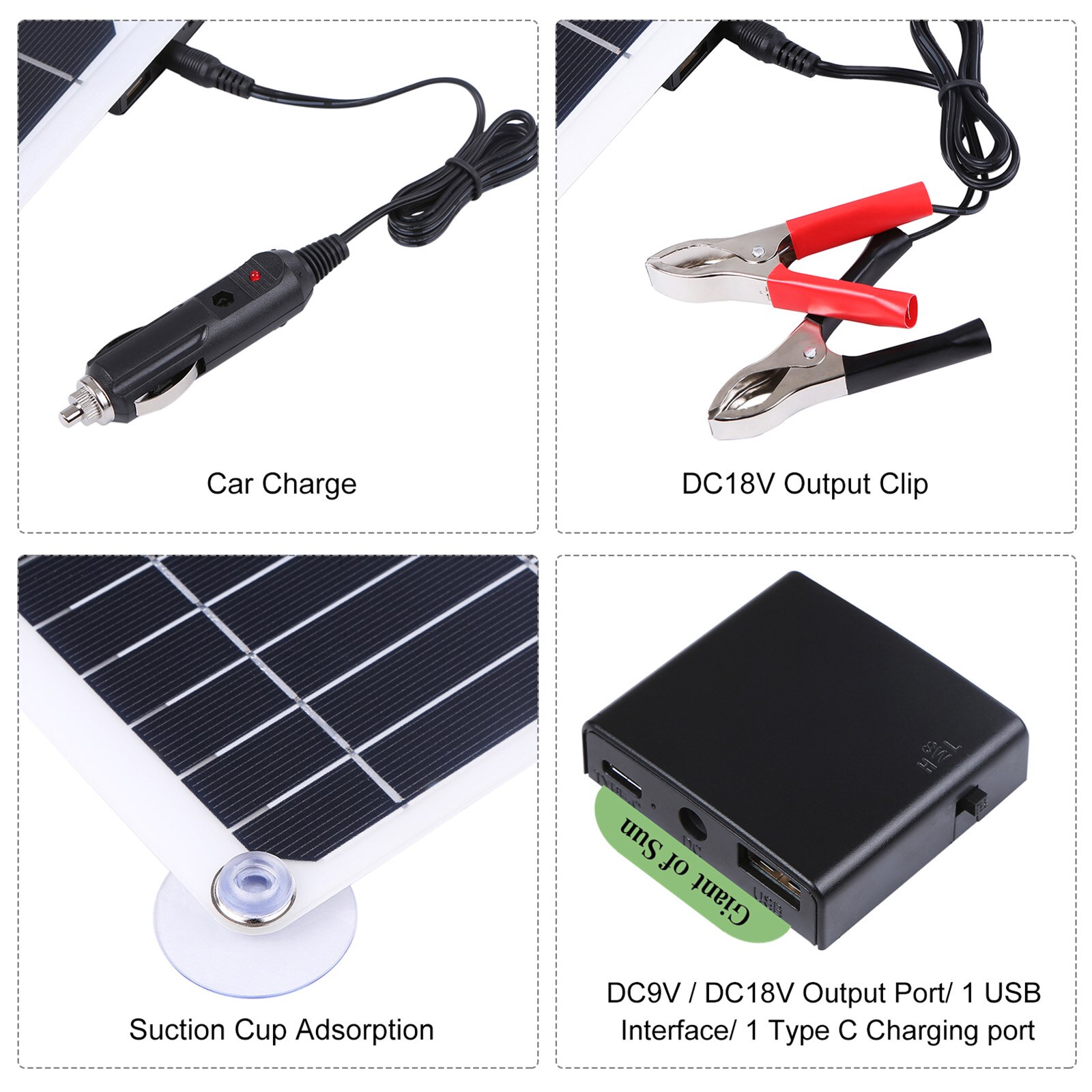 20W Solar Panel Kit Outdoor Portable Battery Power... – Vicedeal