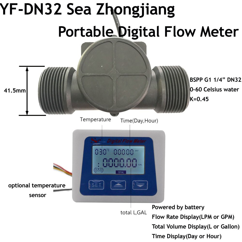 Battery Type Display Water Flow Sensor Meter Sea Z... – Vicedeal