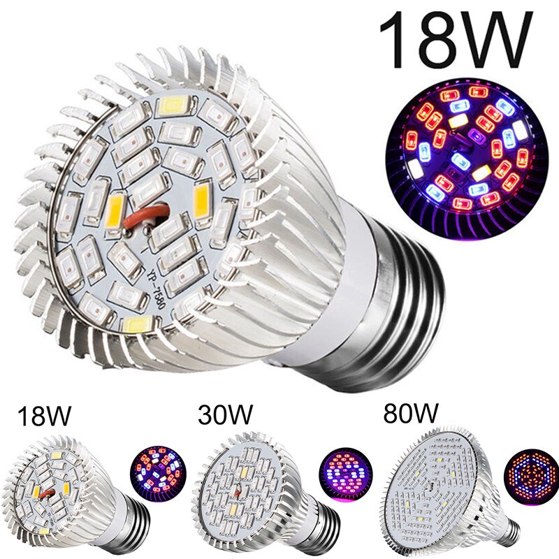 180 Graden Led Grow Light Uv Plant 18/30/45/80W Bo... – Grandado