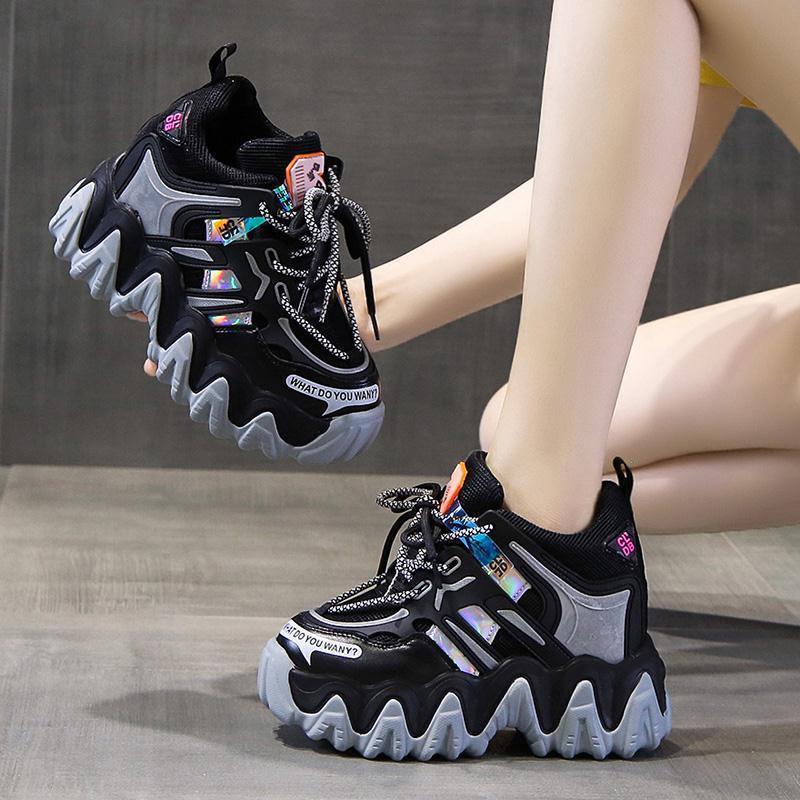Women Platform Sneakers Breathable Leather Casual ... – Grandado