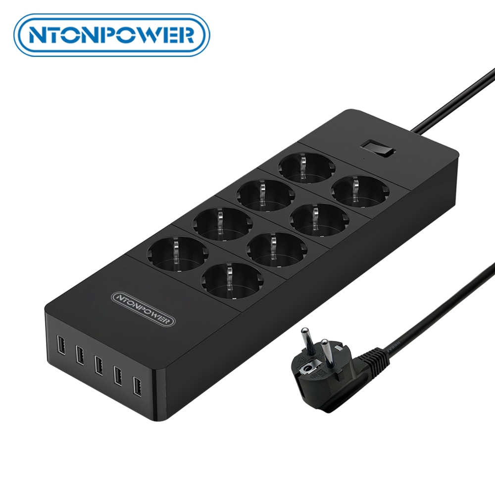 NTONPOWER Multi-Plug Power Strip EU Verlengsnoer S... – Vicedeal