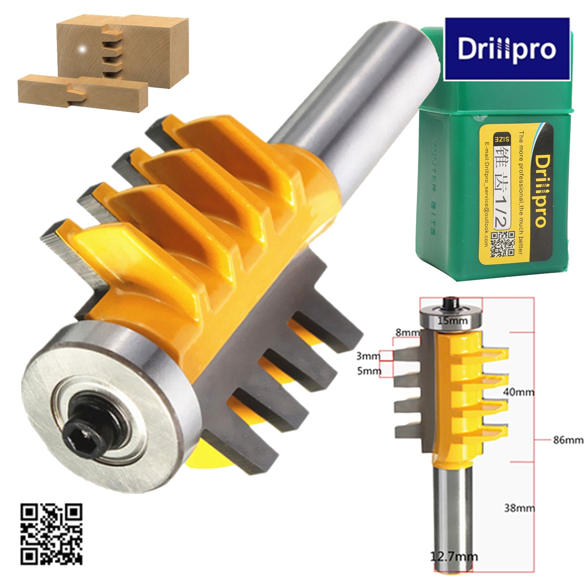 Drillpro Reversible Finger Joint Glue Joint Router... – Grandado