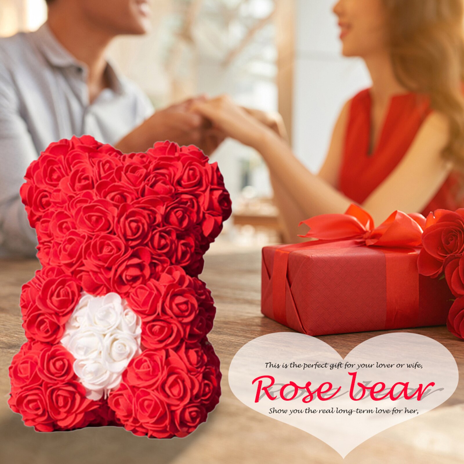 Rose Flower Bear, Forever Rose Flowers Bear for Mo... – Vicedeal