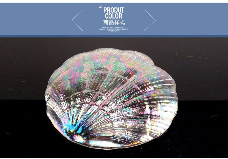 Coloured Glass Fruit Plate Coloured Shell Shape Gl... – Grandado