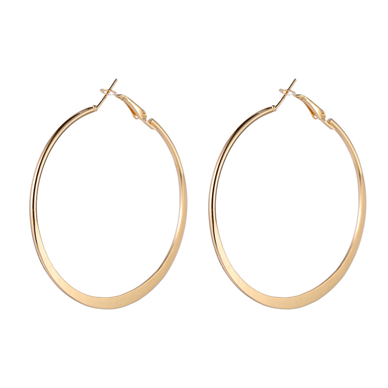 3 Sizes Big Smooth Circles Hoop Earrings For Women... – Grandado