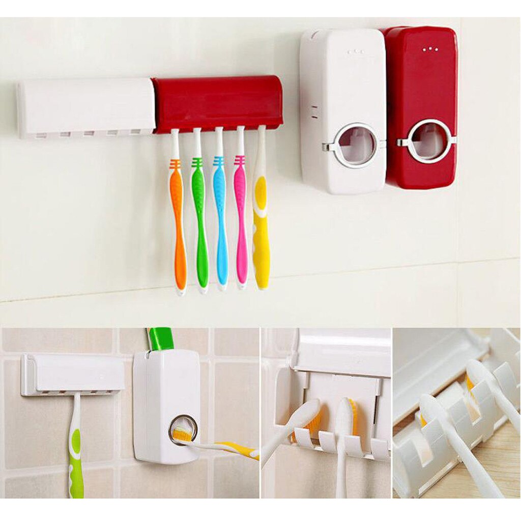 kids Toothbrush Holder Set cover Automatic Toothpa... – Grandado