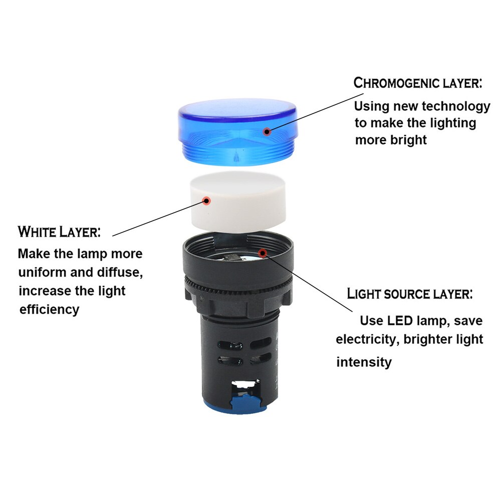 12V 24V 220V 22mm Panel Mount LED plastic Power In... – Vicedeal