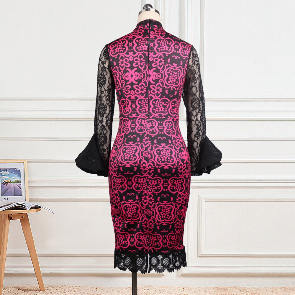 Women Floral Print Dresses Long Sleeve Women Ruffl... – Vicedeal