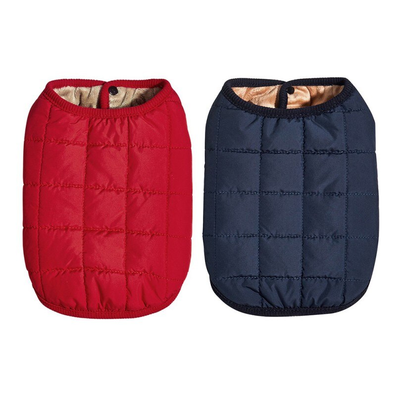 Dog Coat Snap Button Winter Warm Solid Plush Thick... – Vicedeal