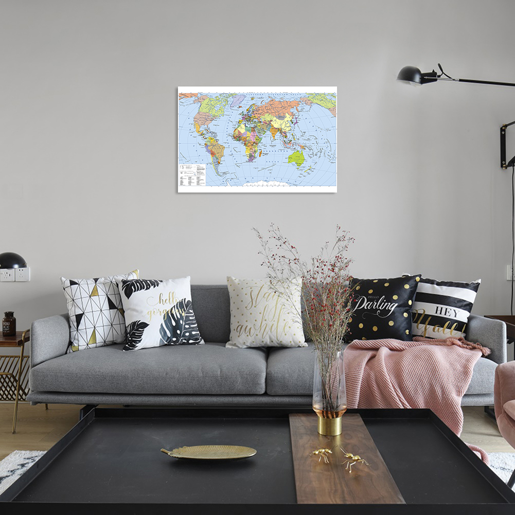 59*42cm The Russian World Political Map Canvas Pai... – Grandado