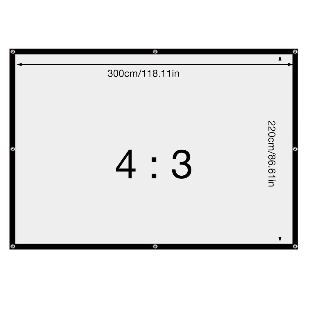 150'' Portable Projector Screen HD 4:3 Whi... – Grandado