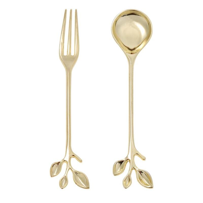 2 Stuks Vintage Lepels Vork Royal Gold Metal Gesne... – Grandado