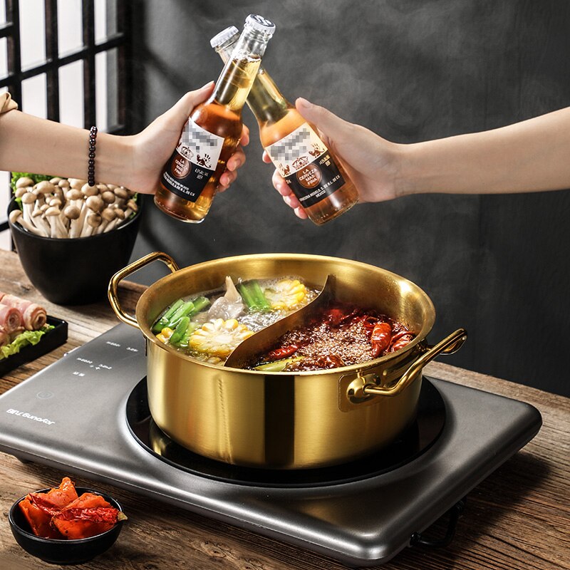 Golden pot pot Soup pot Rinse pot for induction co... – Grandado