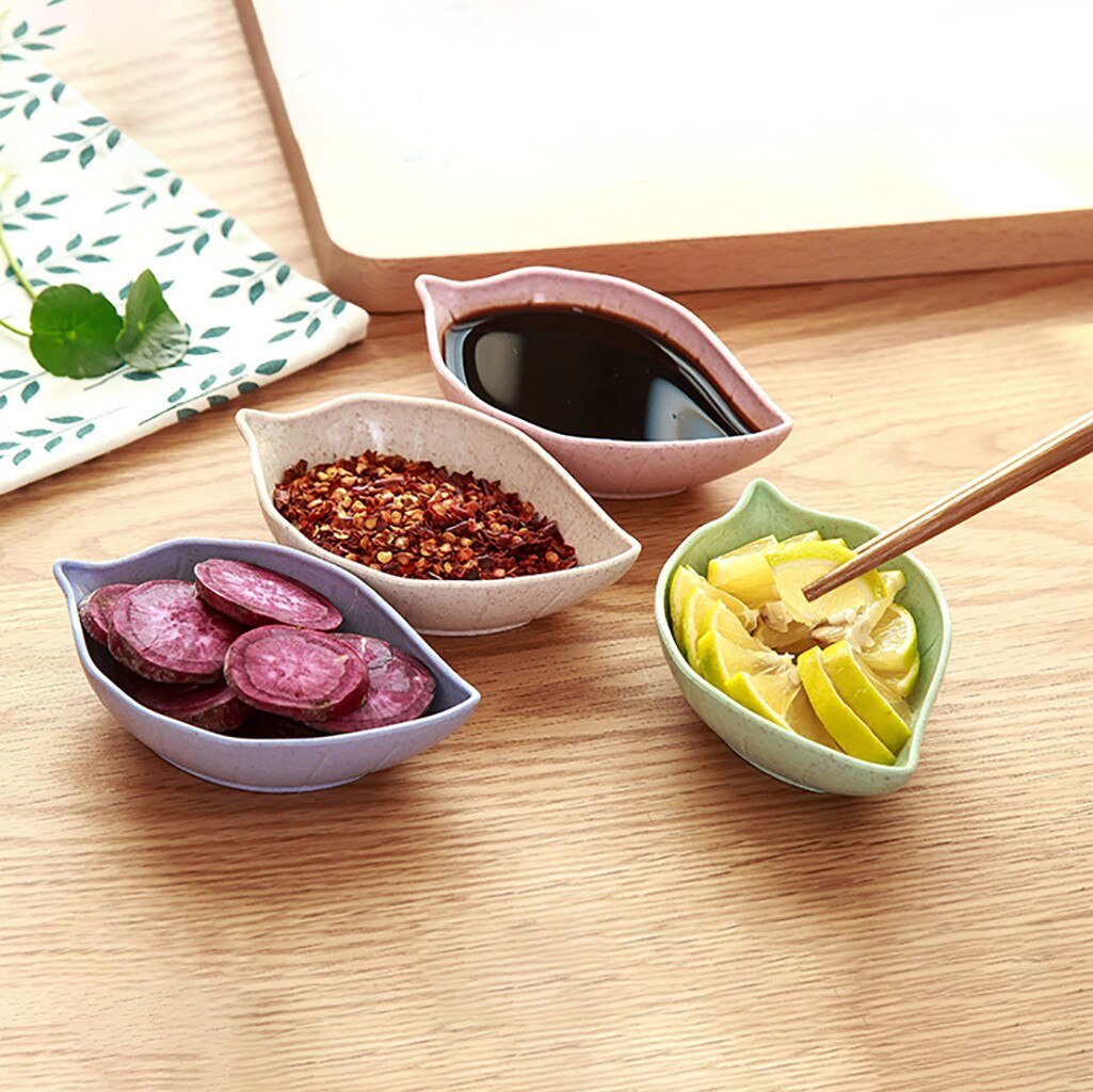 4Pcs/set Soy Sauce Dish Multipurpose Leaf-Shape Sm... – Grandado