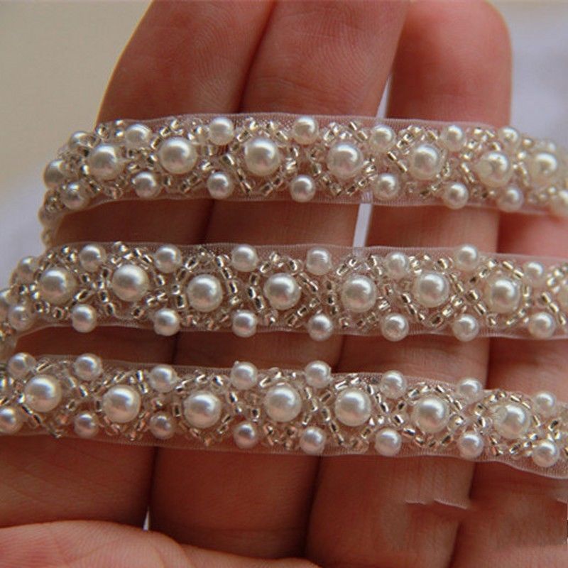 JLZXSY-adornos de cuentas de perlas plateadas, 1 y... – Grandado