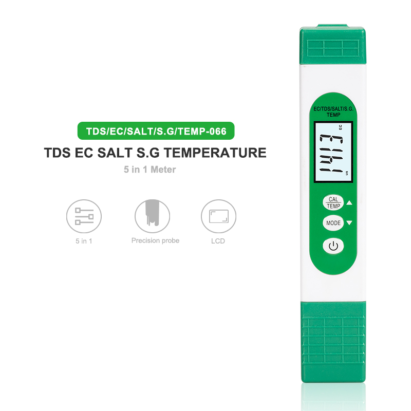 5 In 1 Tds/Ec/Zoutgehalte/S.G./Temp Meter Digitale... – Grandado