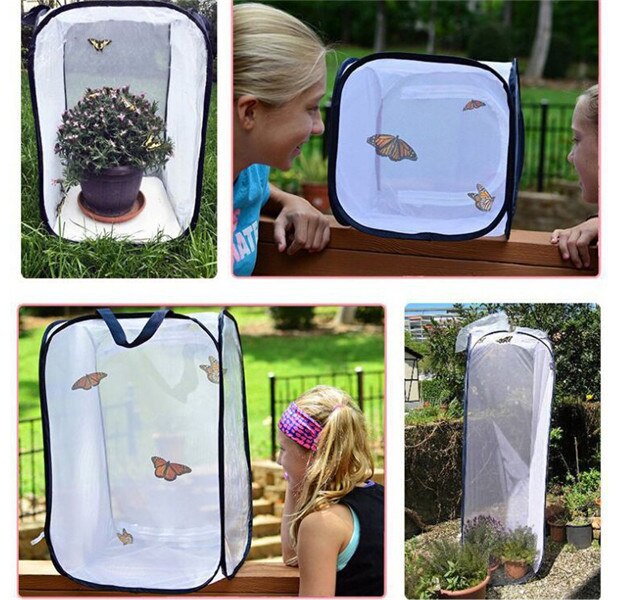 Foldable Mesh Nest Breeding Cage Insect Butterfly Insect Mesh Enclosure ...