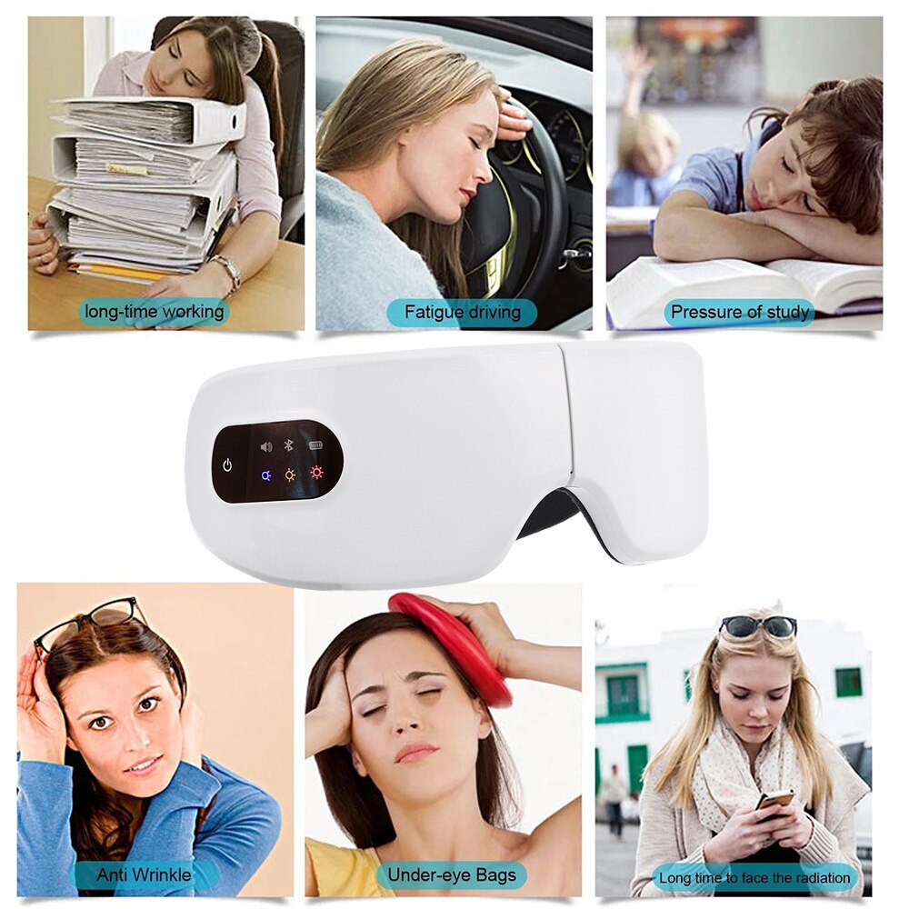 4D Eye Massager Bluetooth Heating Therapy Eye Care... – Grandado