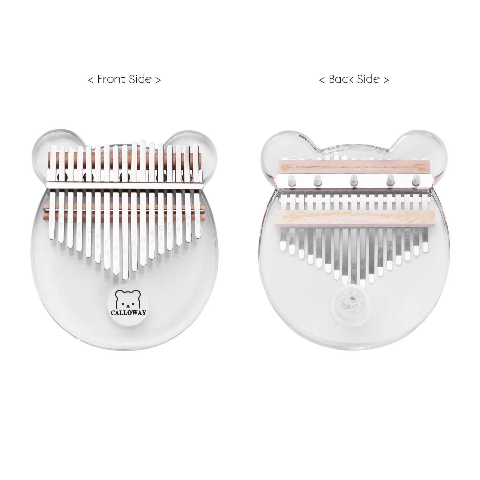 Kalimba 17-Key Transparent C Tone Crystal Clear Th... – Grandado