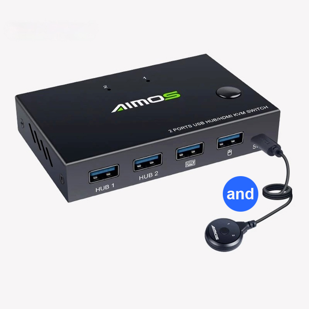 2 In 1 Out 4K USB HDMI KVM Switch Box for 2 PC Sha... – Vicedeal