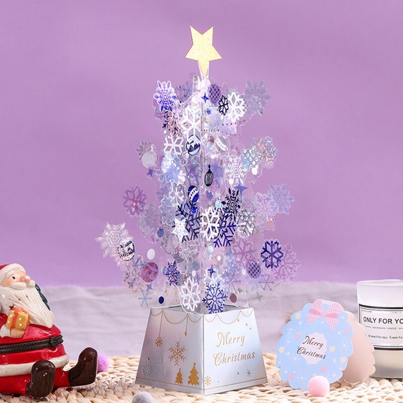 3D Pop-up Christmas Tree Castle Greeting Cards Hap... – Vicedeal