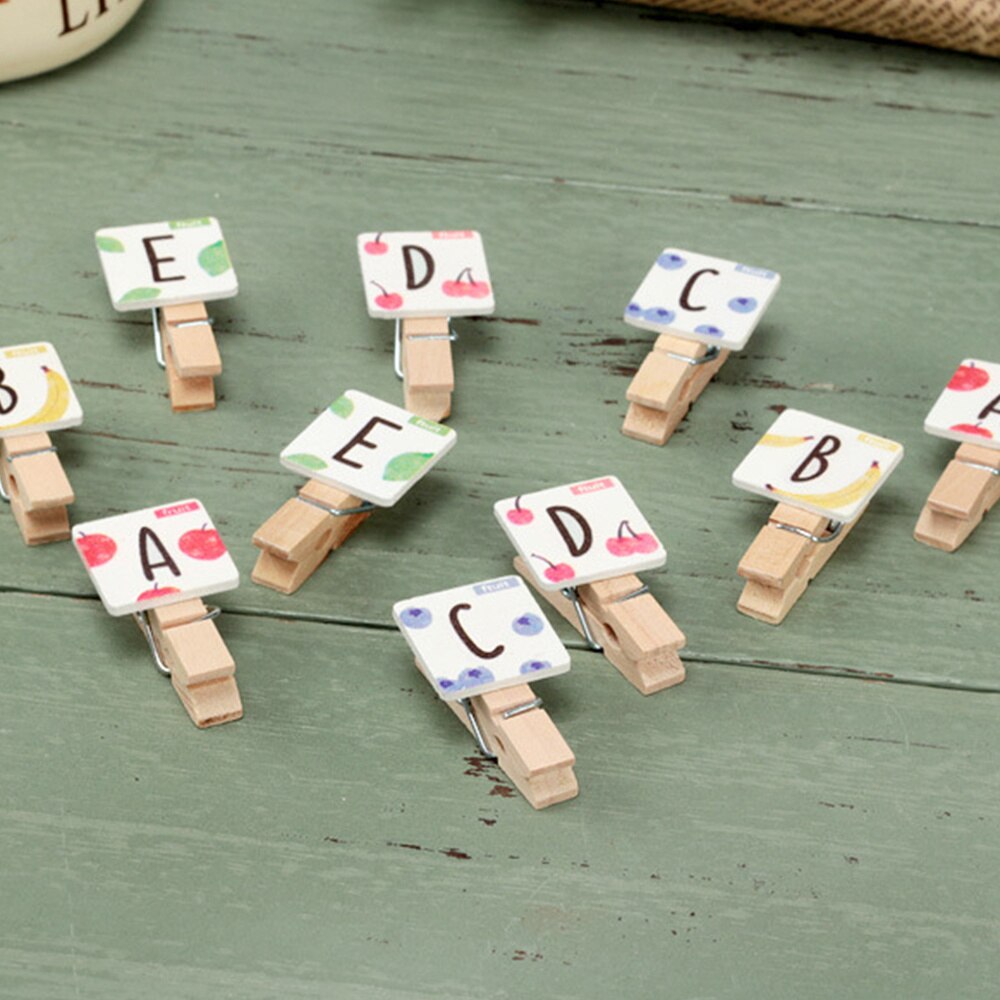 50PCS Mini Wooden Clips Alphabet Decorative Fruit ... – Vicedeal