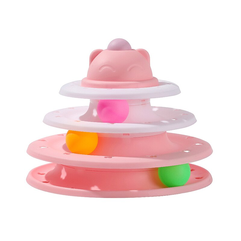 3/4 Levels Cats Toy Tower Tracks Cat Toys Interact... – Grandado