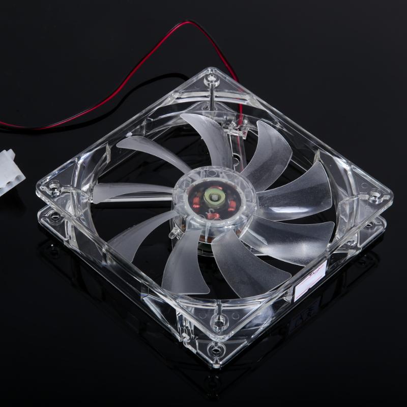 4 LED Light Quad PC Computer Clear Case Cooler Fan... – Grandado