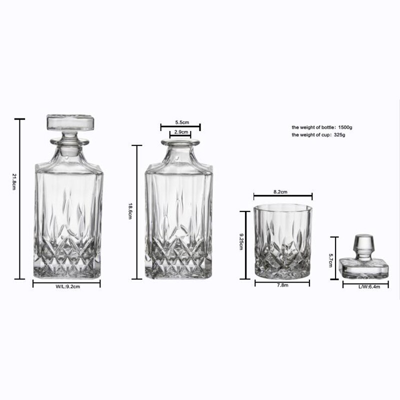 Luxury Lead Free Square Glass Wine Bottle Whiskey ... – Grandado