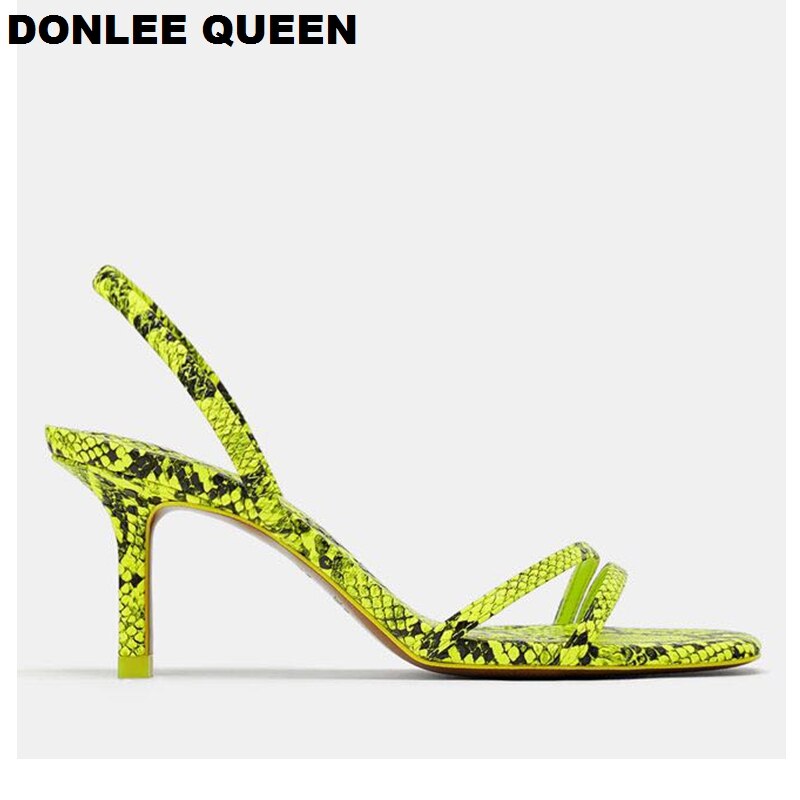 DONLEE QUEEN Snakeskin Gladiator Sandals Women Ope... – Grandado