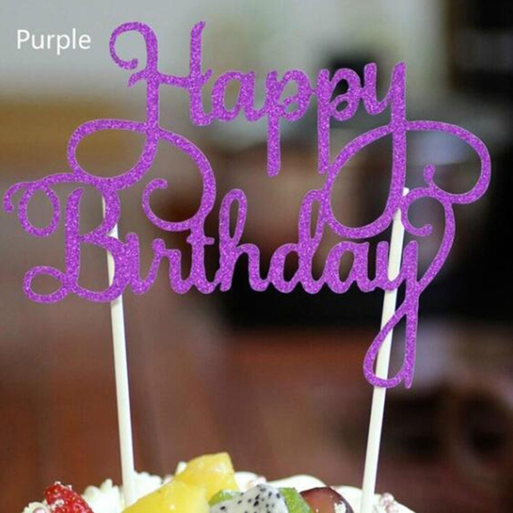 Gold Silver Blue Cupcake Cake Topper Happy Birthda... – Grandado