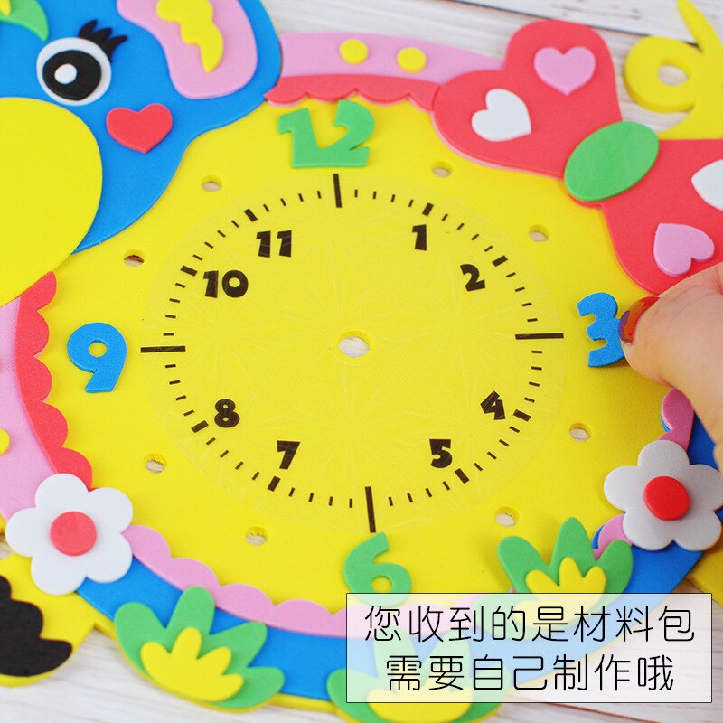 Arts Crafts Diy Toys Cartoon EVA Clock Crafts Kids... – Grandado