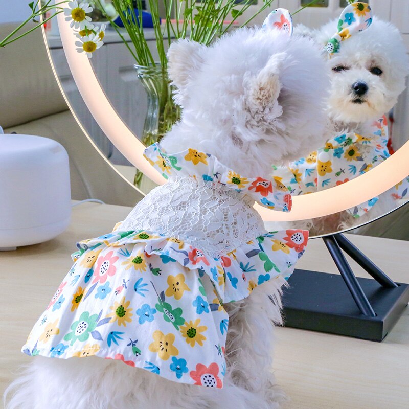 PETCIRCLE Dog Clothes Lace Embroidered Flower Slee... – Vicedeal