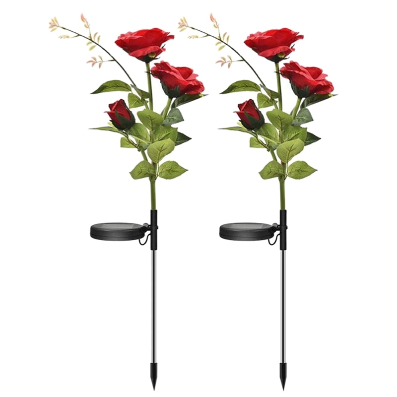 2 Pack Solar- LED Rose Garten Lichter mit Solar- T... – Grandado