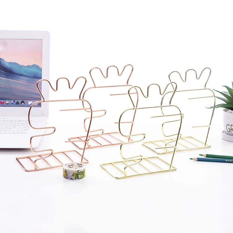 Modern Metal Book Ends Decorative Bookshelf Decor ... – Vicedeal