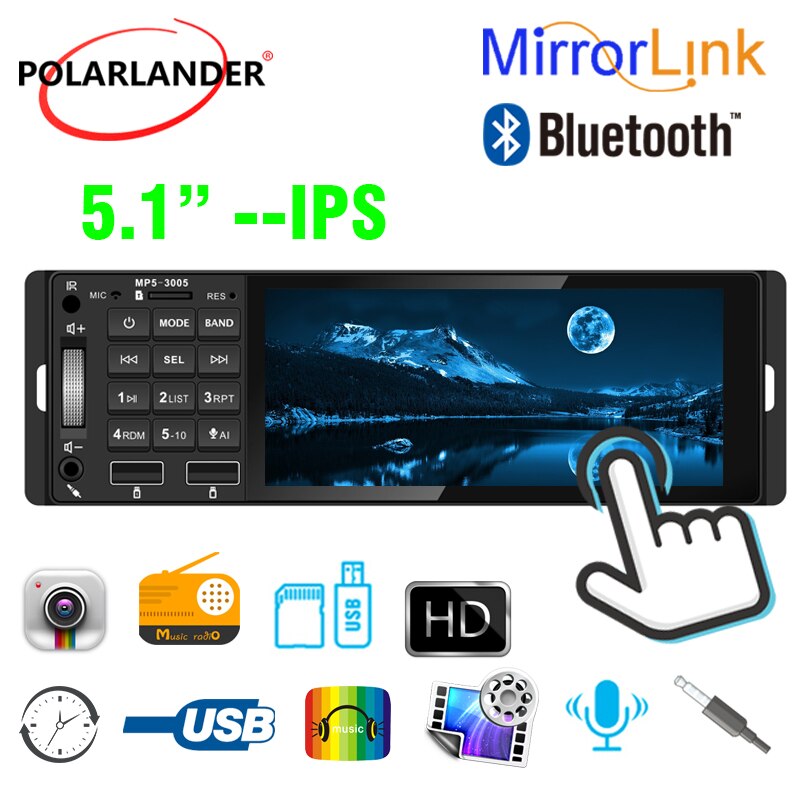 Car Multimedia Player Autoradio Car radio 1din 5.1... – Grandado