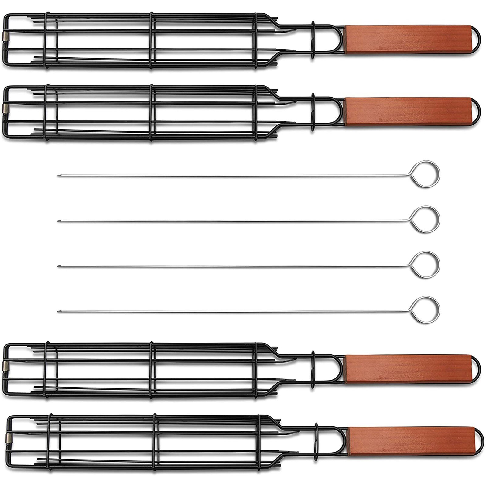 BBQ Grilling Basket Set Of 4 Heavy Duty Stainless ... – Vicedeal