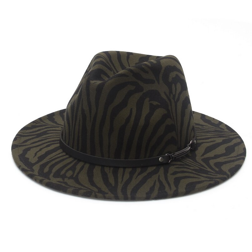 GEMVIE Zebra Fedora Hat For Women Wide Brim Wool F... – Vicedeal
