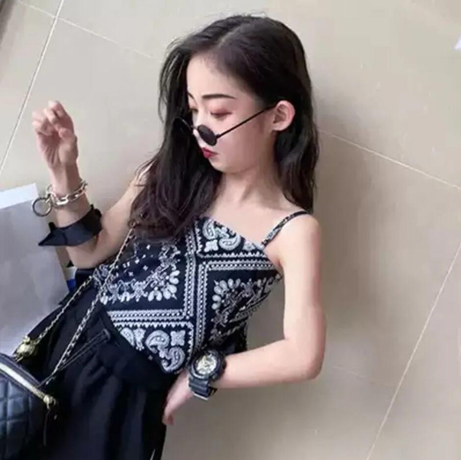 Girls Cashew Print Sleeveless Sling Vest Children ... – Grandado