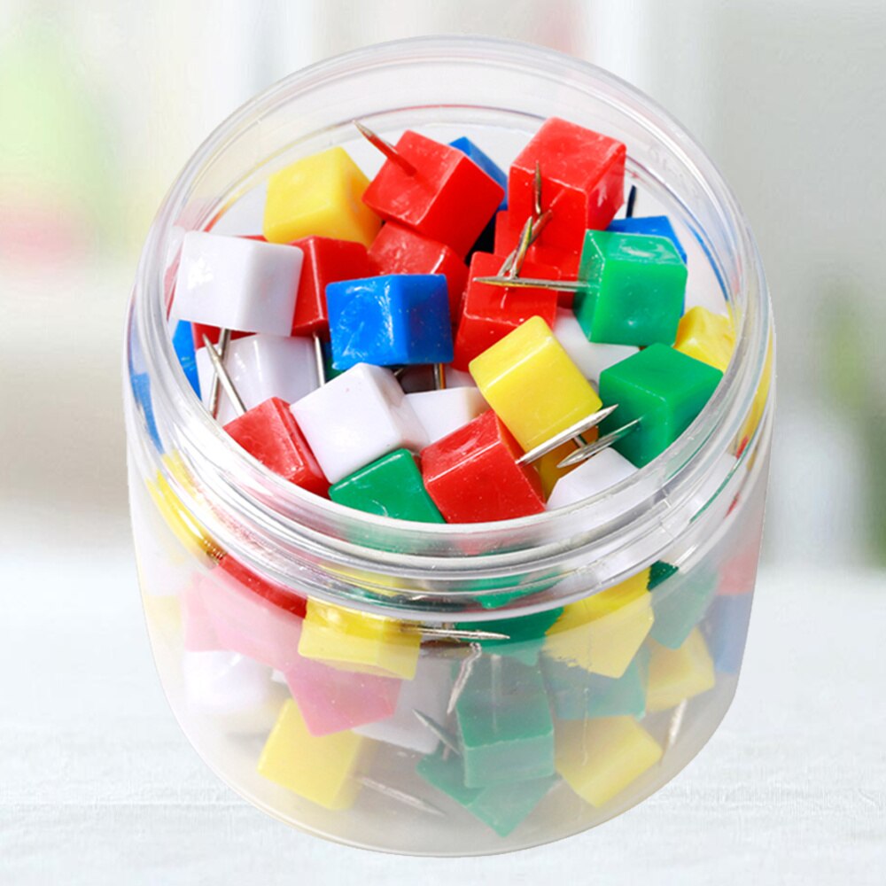 100PCS Per Can Colorful Square Head Shape Push Pin... – Grandado